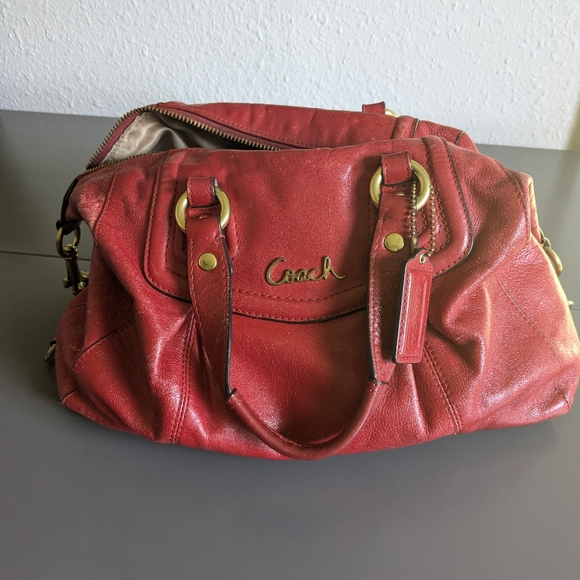 Coach | Bags | Coach Red Leather Womens Bag | Poshmark